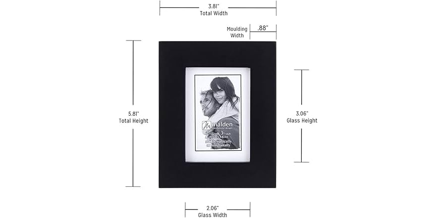Malden 2x3 Picture Frame Black Wood