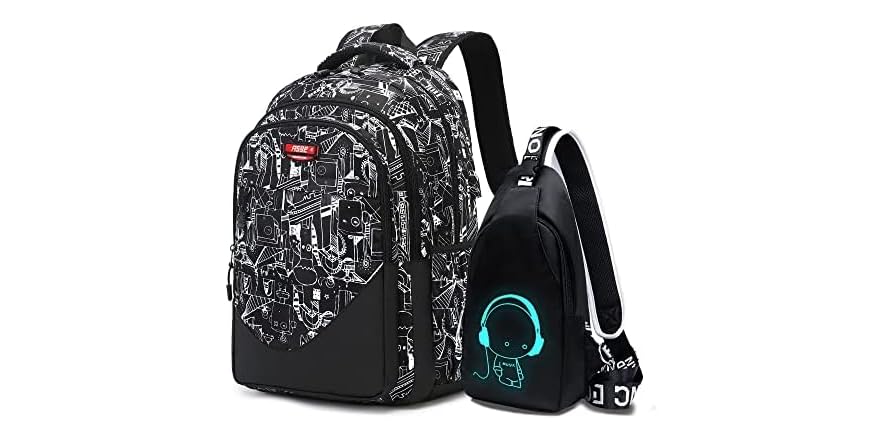 Asge Nylon Backpack Waterproof Satchel