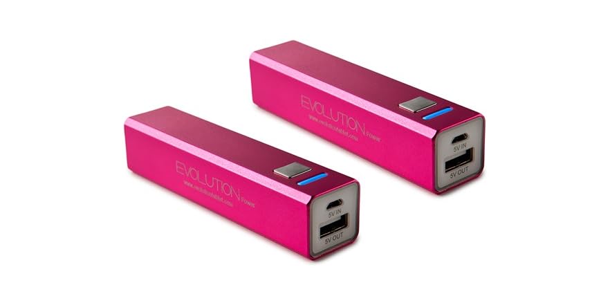 2600 mAh Power Bank USB Charger - 2 Pack