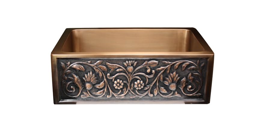 Undermount Copper Flower Apron Sink