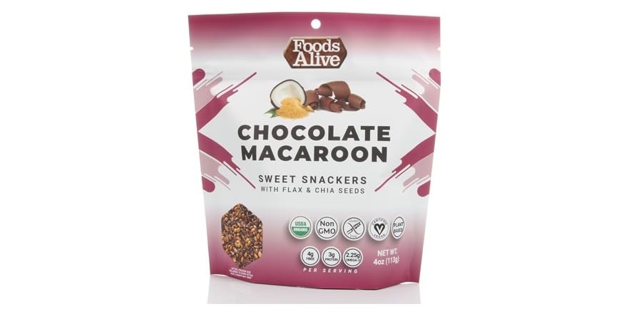 Foods Alive Chocolate Macaroons, 12-Pack