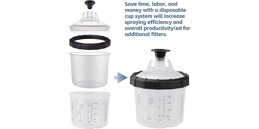 50 Set Disposable Paint Gun Cup System