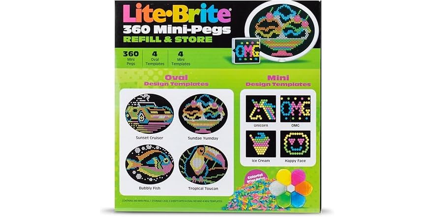 Lite Brite HD Template and Peg Refill Set