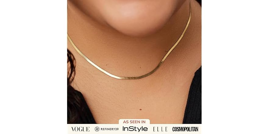 Ana Luisa Herringbone Chain 14K Gold Plated