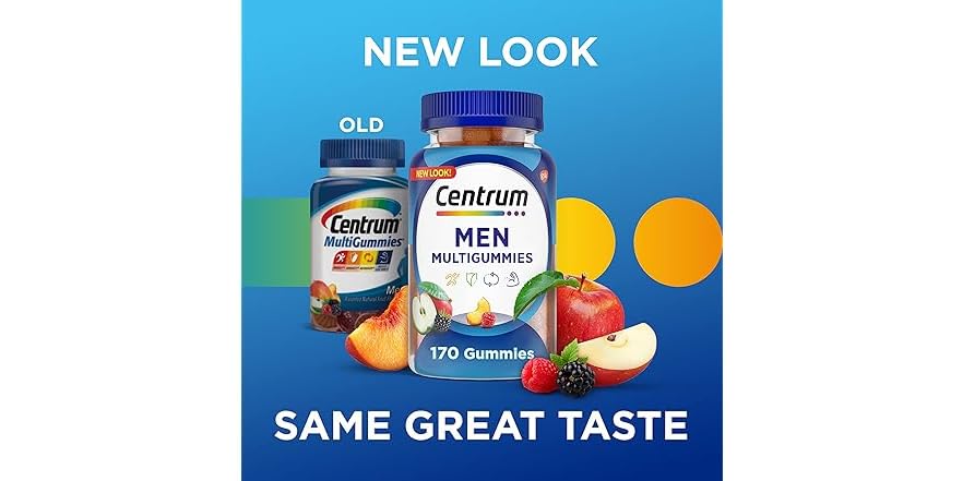 Centrum MultiGummies Gummy Multivitamin for Men, 3 Pack