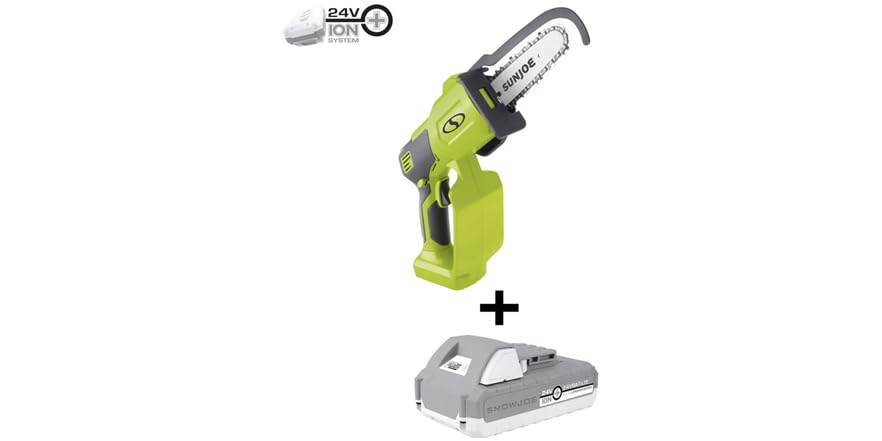 Sun Joe 24V-HCS-LTE Cordless Handheld Chainsaw