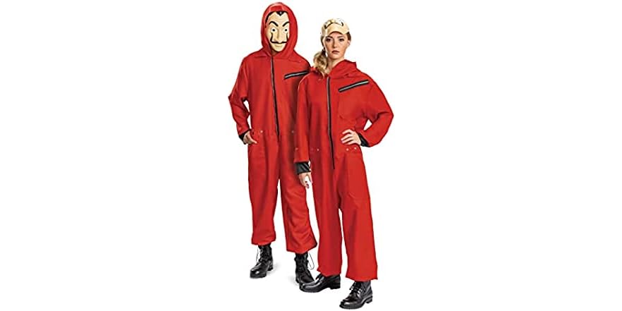 Disguise mens Money Heist Costume, Official Unisex Red Money Heist ...