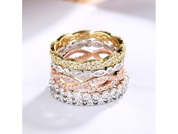 5 Piece Tri Color Ring Set