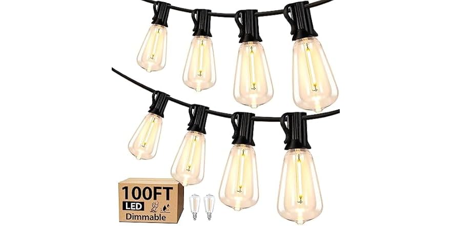 Kondras 100FT LED Outdoor String Lights