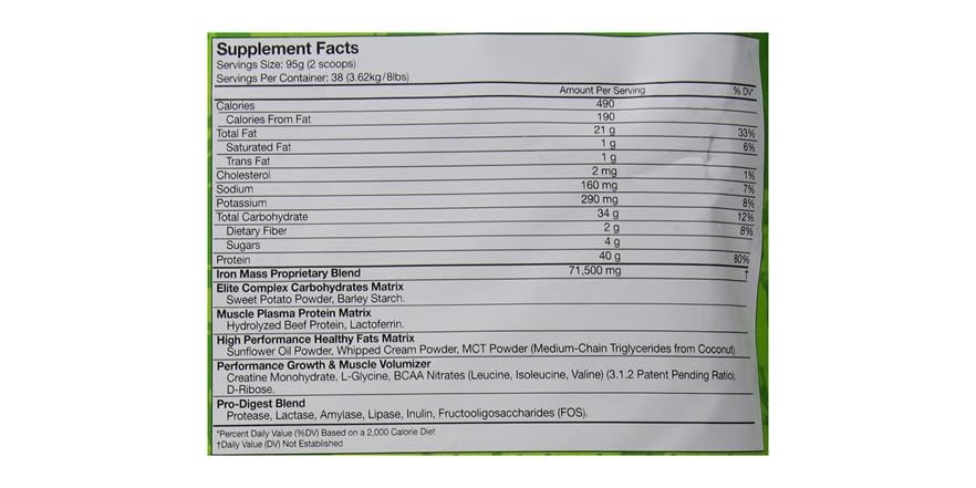 Arnold Iron Mass Weight Gain, 8 lb. (2 Flavors)