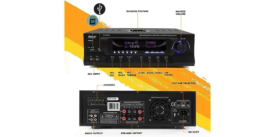 (NEW) Pyle Home 300W Digital Stereo Receiver System