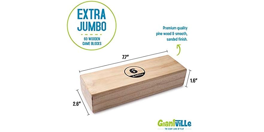 Extra Jumbo Wooden Blocks Game, 60 Piece