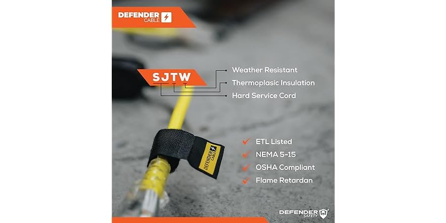 Defender Cable DCE-210-25 14/3 Gauge Cords