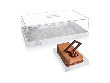 Acrylic Rectangular Cake Tray With Lid