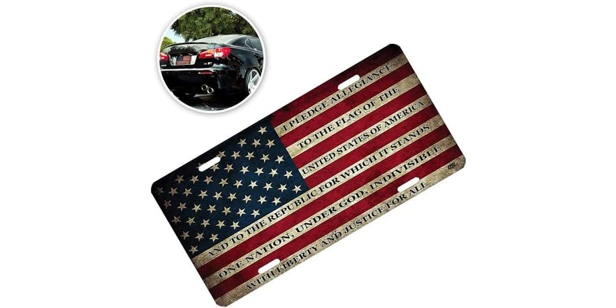 Zone Tech USA flag License Plate Cover Flag