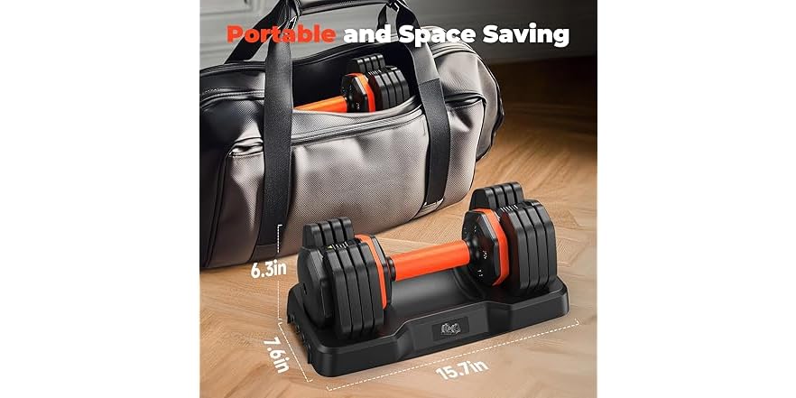 UKEEP 5LB-25LB Adjustable Dumbbells Pair