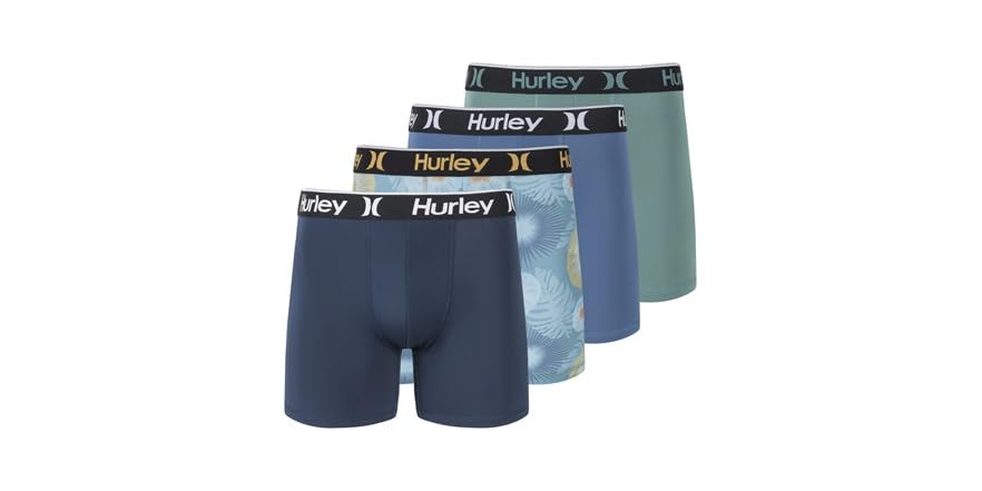 Hurley Men's 4 Pack Printed Boxer Brief
