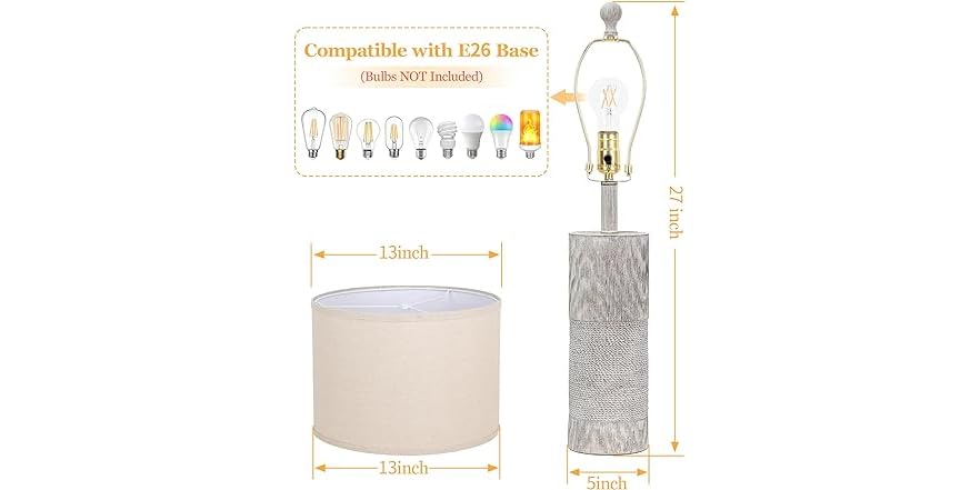 AUZONIMICS Cylindrical Table Lamps, Set of 2