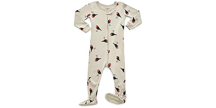 Birds Baby Girls Footed Pajamas