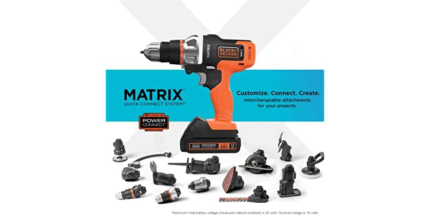 BLACK+DECKER MATRIX 20V MAX* Drill + Sander Kit