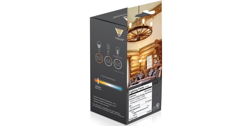 TriGlow LED ST19 Edison Shape Bulb, 12pk