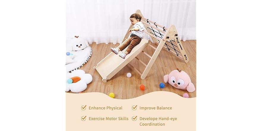 OUTLANE Colorful 2 in 1 Triangle Climber with Ramp