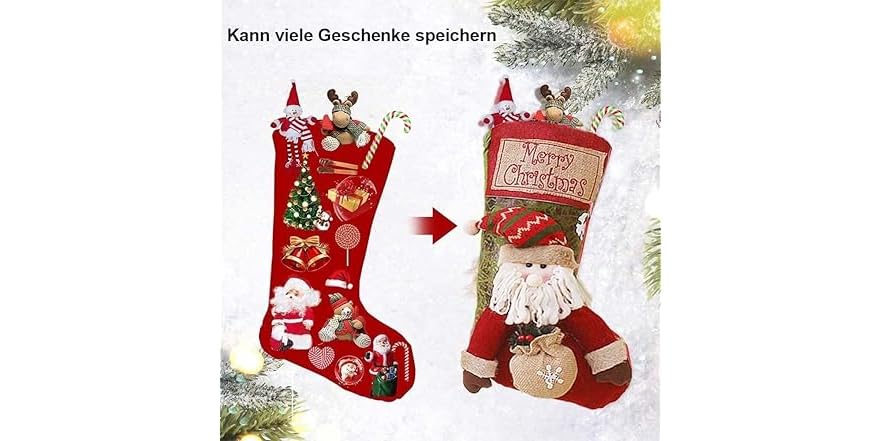 WayoM Set of 3 Christmas Stocking