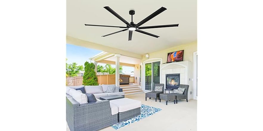 Parrot Uncle F8002BK-PU 100 Inch 100" Ceiling Fan