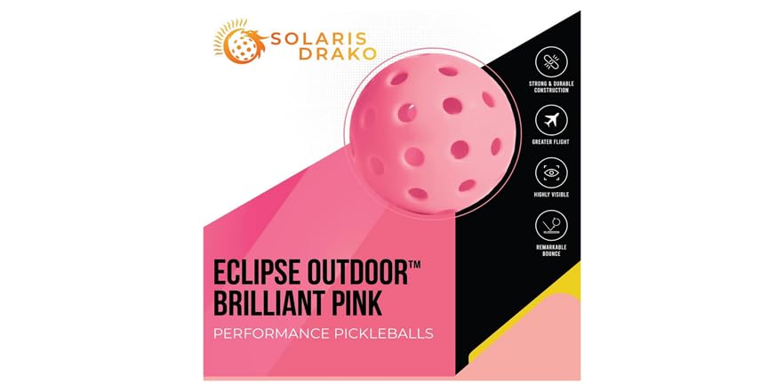 Solaris Drako 12 Pack Outdoor Pink Pickleballs