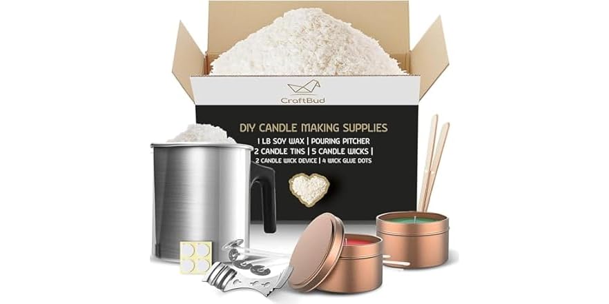CraftBud DIY 16 Piece Soy Candle Making Kit