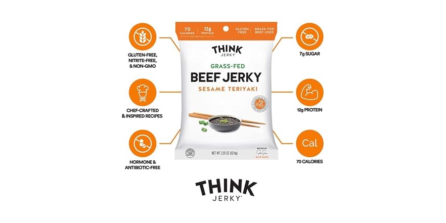 Think Jerky Grass-Fed Beef Jerky Variety, 6-Pk