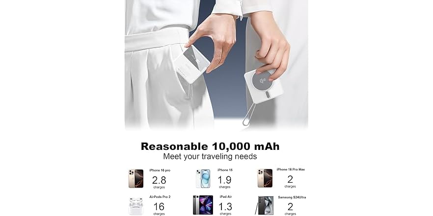 Qi2 Power Bank | 10000mAh | 30W Fast Charging