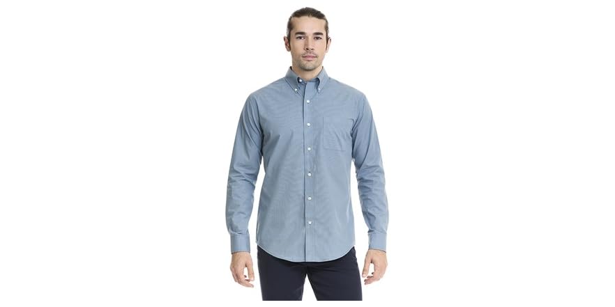 Arrow Men's Hamilton Poplin Solid LS Button Up Top