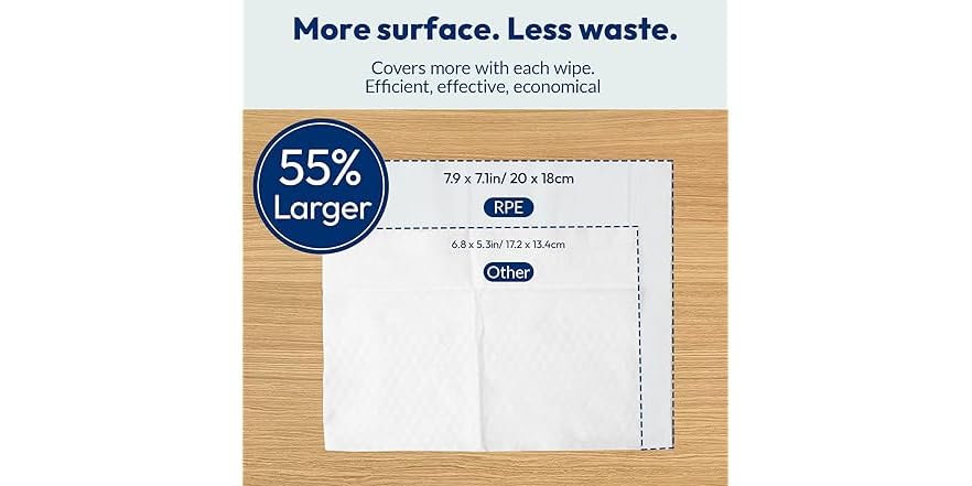 RPE Life Flushable Wet Wipes 6 Large Packs