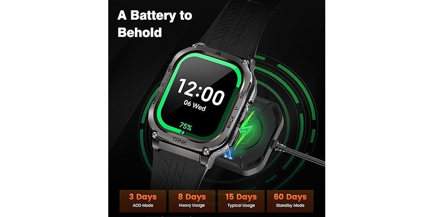 AMAZTIM 2" Smart Watch