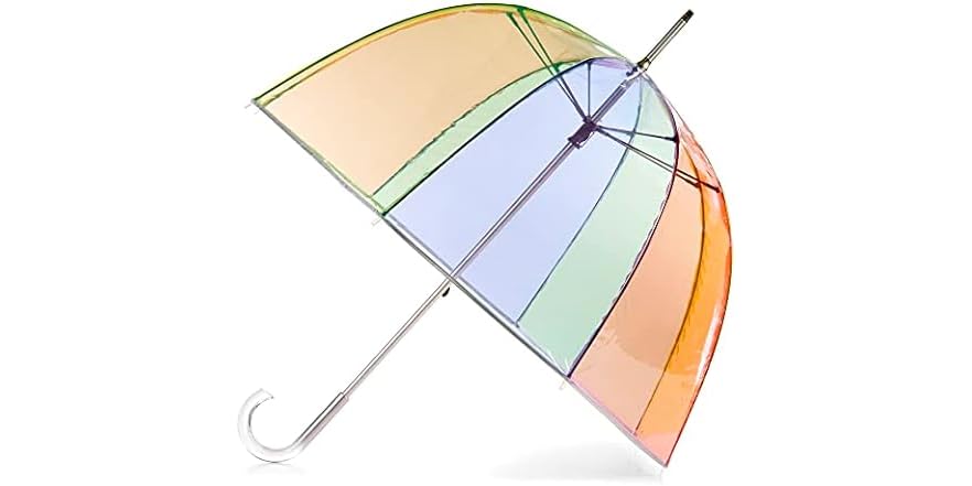 totes Signature Rainbow Clear Bubble Umbrella