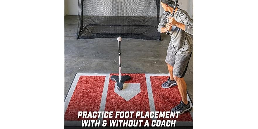 GoSports Hitting Mat Batting Stance 6x4 ft