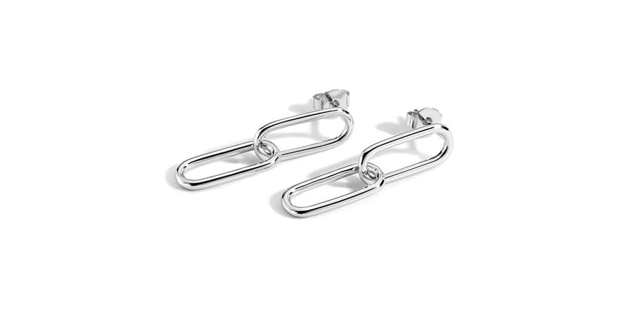 .925 Sterling Silver Paperclip Earrings