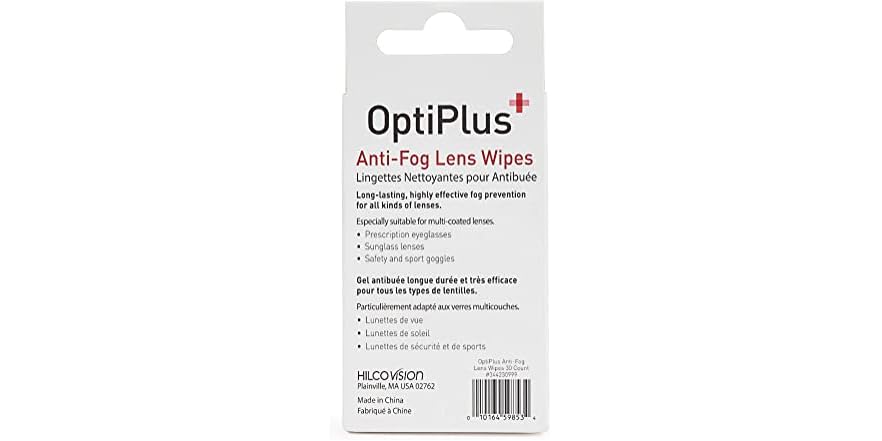 OptiPlus Anti Fog Lens Wipes