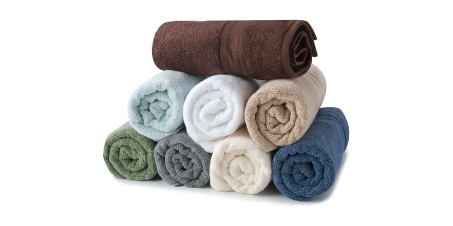 MicroCotton 4pc Bath Towel Set-8 Colors