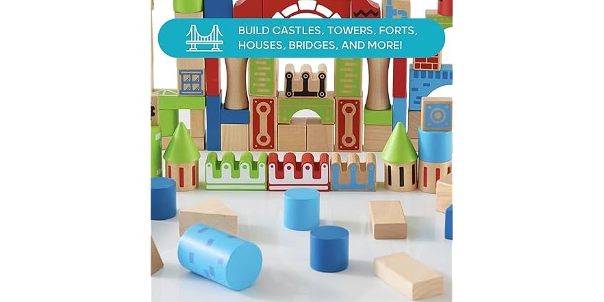 Discovery Kids Wood Castle Blocks Set