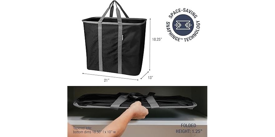 2PK CleverMade Collapsible Caddy, Black/Gray