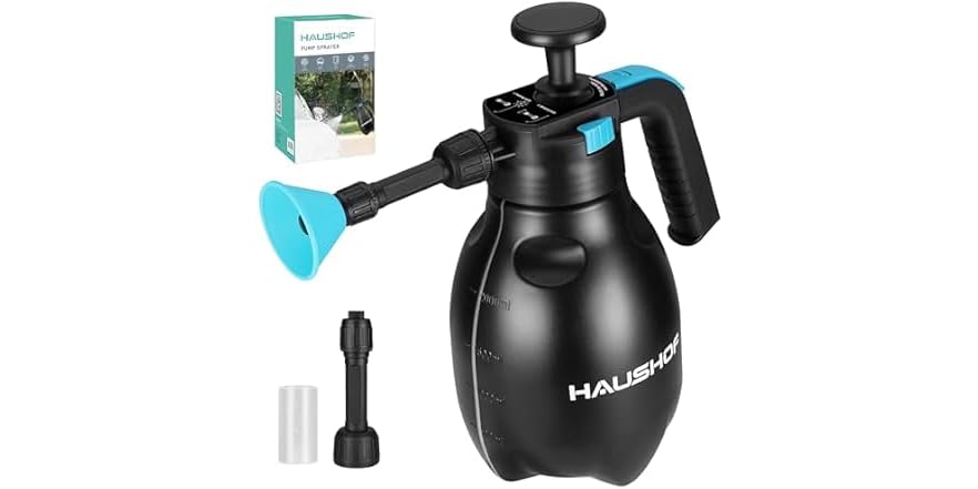 HAUSHOF Hand Pump Sprayer 1/2 Gallon Blue Green