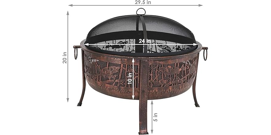 Sunnydaze Décor 30 "Northwoods Fishing Fire Pit