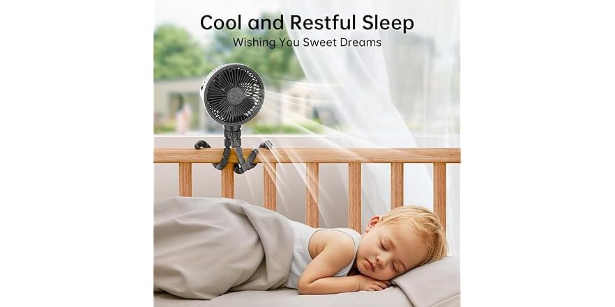 GUSGU Clip on Stroller Fan for Baby