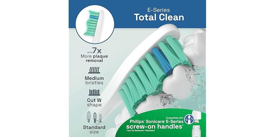 6PK Brushmo e-Series Total Clean Replace Toothbrush Heads
