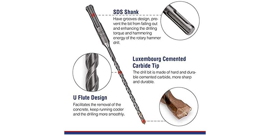 WORKPRO 8-Piece SDS-Plus Drill Bit Set