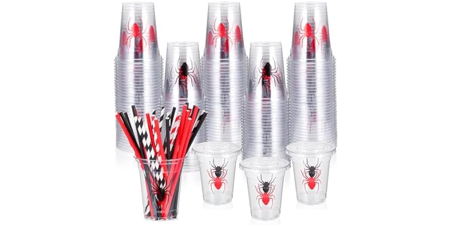 120 Set Spider Party Disposable Cups
