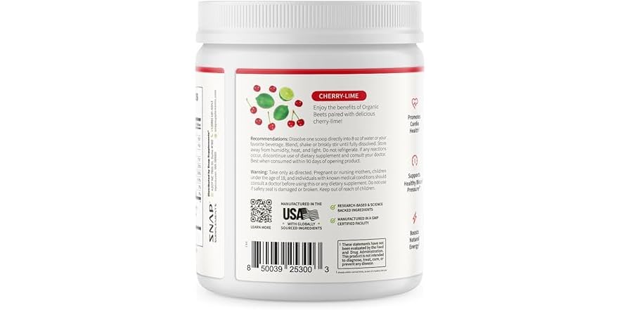 Snap Beet Root Powder Organic 30srv