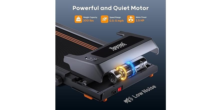 HitGo 2-in-1 Under Desk Treadmill with Foldable Handle